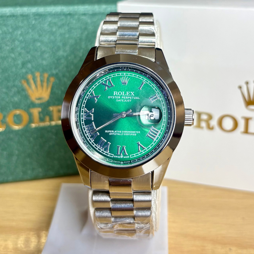 Rlx Datejust - Roman Dial - Green Dial – XEON WATCHES
